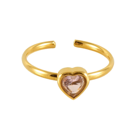 Heartstone Ring – Elegante Ring met Hartvormige Steen | Es by May